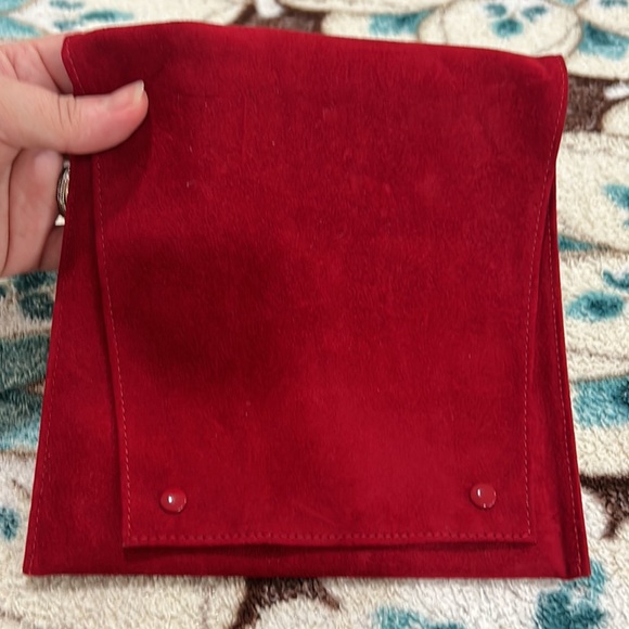 C.C | Jewelry | Cartier Red Suede Jewelry Pouch Real | Poshmark